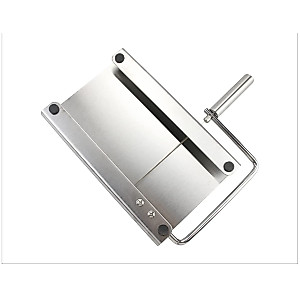 Cheese Slicer Stainless Steel Butter Cutter Cheese Cutter with Precision Scale Plate for Accurate Cuts with Four Replacement Cords and Knife and Fork Set of Four for Cheesecake Butter Sausage