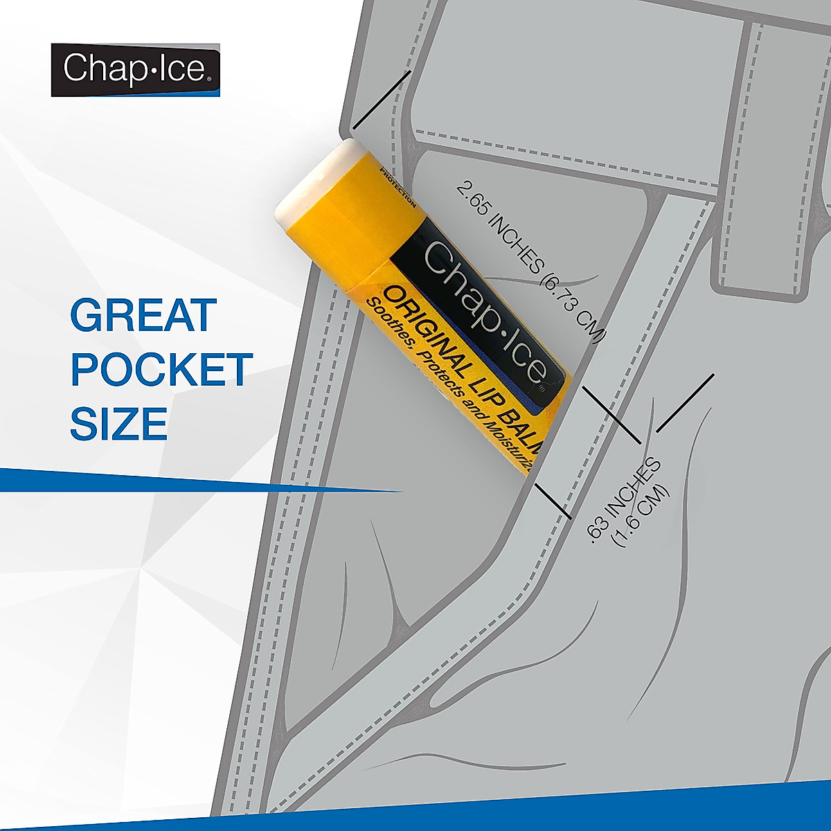 Chap-Ice Assorted Lip Balm – Watermelon, Original & Cherry Flavors – 24-Count Refill Pack