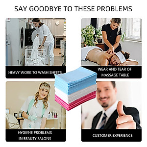 20 PCS Thick Massage Table Sheets Waterproof and Oil Proof Disposable SPA Bed Sheets Non-Woven Fabric Lash Bed Cover 31" X 70"(White)