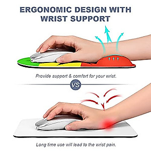 SEPTYK Rasta Flag Marijuana Leaf Pattern Ergonomic Mouse Pad with Wrist Support Rest Gel Non-Slip Rubber Base Mousepad for Computer Laptop Home Office Gaming Pain Relief