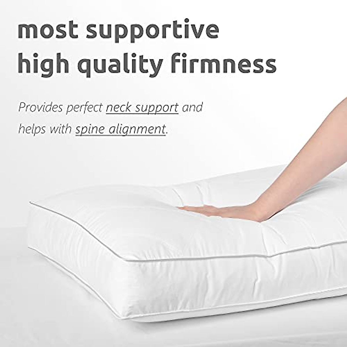Dreamhood Extra Firm King Size 3.5" Gusseted Bed Pillow for Side Sleepers, Bring Better Sleeping Experience for Side Sleepers, Made in USA, 1 Pack, 18 x 34 Inches