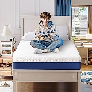 Tripie 6 Inch Twin Mattress for Kids/Adults, Gel Memory Foam Mattress for Pressure Relieving & Cooler Sleep, Mattress in a Box for Single Bed, Fiberglass Free, CertiPUR-US
