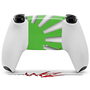 WraptorSkinz Skin Wrap compatible with Sony PS5 DualSense Controller Rising Sun Japanese Flag Green (CONTROLLER NOT INCLUDED)