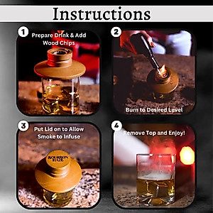 Bourbon Haze Cocktail Smoker Kit with Torch - Old Fashioned Smoker Kit, Bourbon Smoker Kit, Whiskey Smoker Kit (No Butane)