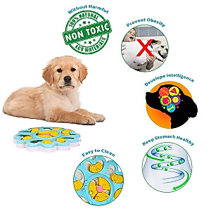 NYDREAM Dog Puzzle Toys-Puppy Treat Dispenser Dog Toys with Non-Slip/Increase IQ/Interactive Flower Slow Dispensing Feeding Pet Dog Training Games Feeder for Mini Dog Puppies