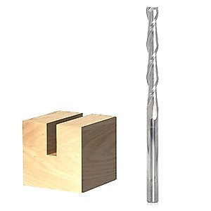 Sinoprotools Spiral Router Bits Up-Cut 1/4" Shank, 1/4" Dia, 2" Cutting Height, 4 Inch Extra Long CNC Router Bit, Solid Carbide CNC Bits End Mill, for Wood Cut, Carving