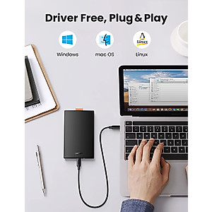 UGREEN USB C Hard Drive Enclosure USB C 3.1 Gen 2 to SATA Adapter for 2.5" SATA SSD HDD 6Gbps High-Speed Support UASP SATA III Compatible with MacBook Pro Air WD Seagate Toshiba Samsung Hitachi