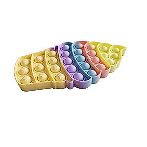K&W Push Pop It Popsicle Cone – Ice Cream Sensory Silicone Fidget Toys – Stress Relief, Autism & Anti-Anxiety – Flexible, Odorless & Easy to Play - Perfect for Elderly, Adults & Kids | Colorful
