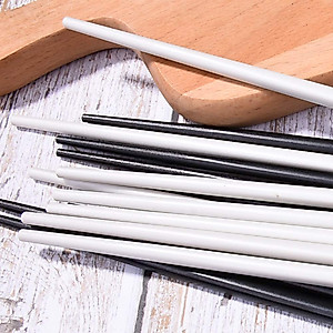 Whitenesser 5 Pairs White Chopsticks, Reusable Japanese Chinese Korean Chop Sticks Dishwasher Safe, 9.5" Chopsticks (White)