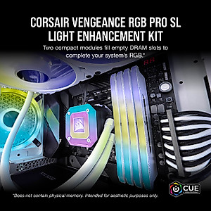 Corsair Vengeance RGB PRO SL Series DDR4 Light Enhancement Kit (Contains No Physical Memory, Dynamic Ten-Zone RGB Lighting, Wide Compatibility with Most Intel® and AMD DDR4 Motherboards) White