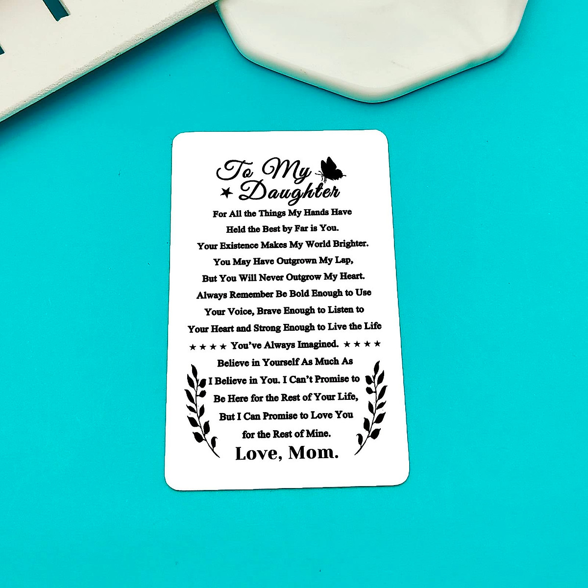 Daughter Gifts from Mom Engraved Wallet Card for Daughter Birthday Christmas Graduation Gifts Mothers Day Wedding Day Gifts To My Daughter Wallet Card from Mom