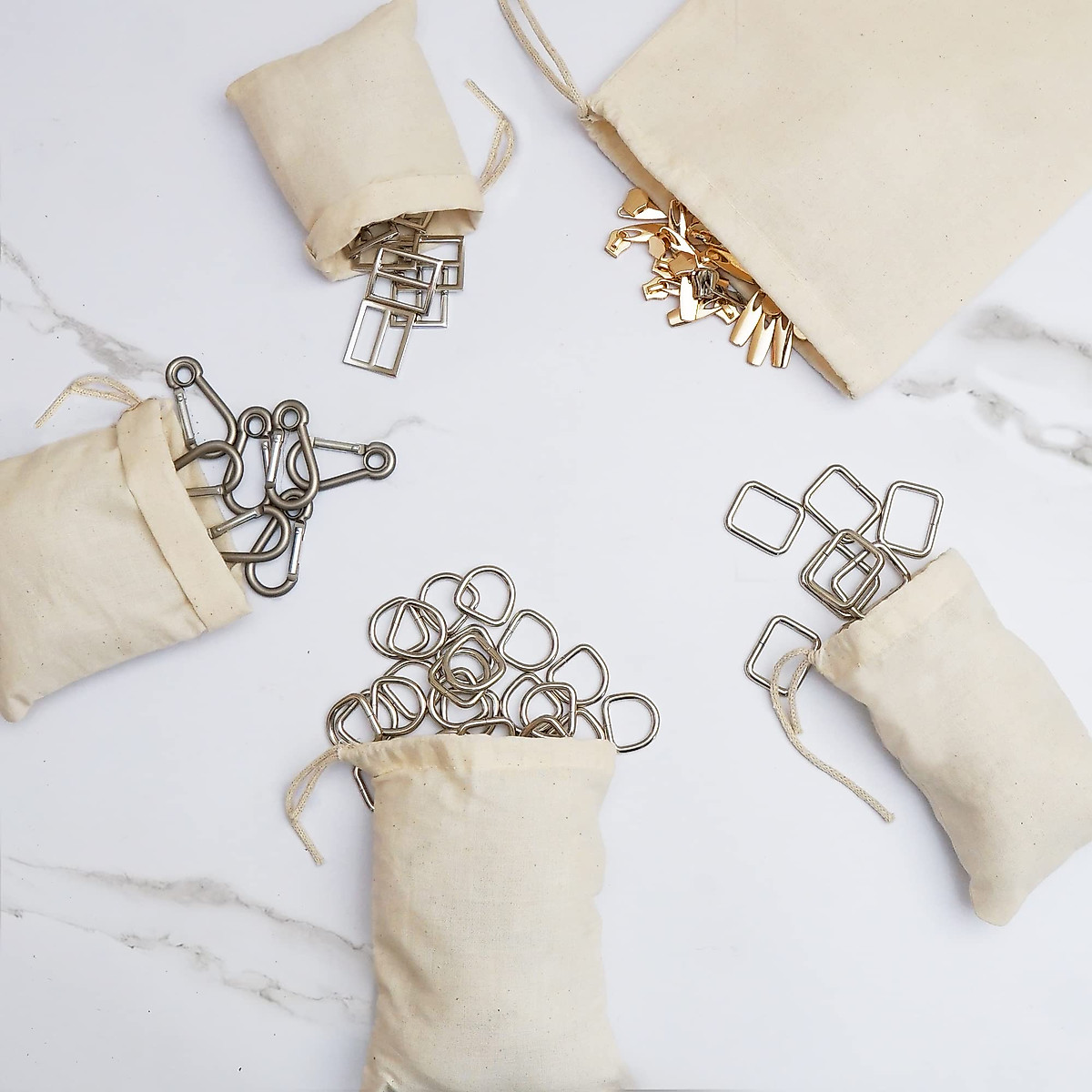 Reusable Eco friendly 10"x12" Cotton Thick Single Drawstring Muslin Bags "premium quality (Natural Color)-100 count pack