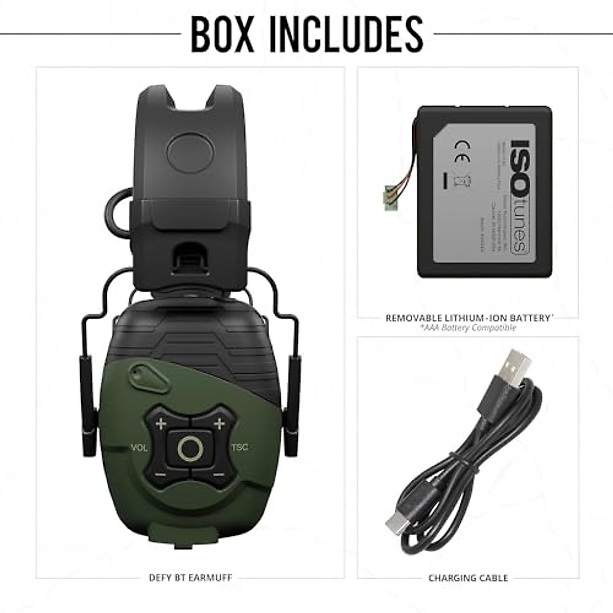 ISOtunes Sport DEFY Shooting Earmuffs: Rechargeable Bluetooth Hearing Protection