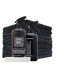 CERAMIC SAUCE Auto Detailing Spray-16oz CAR/SUV/BOAT/MOTORCYCLE (Includes Ultra Premium Microfiber Cloth)