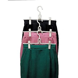 PURUS LIVING Relay Skirt Hanger (3P) Light-Weight Utilizing Organized Closet Space Saving Neat Arrangement Easy Storage Eco-Friendly Materials Non-Slip Design Clothes Pants Jacket Storage Organizer