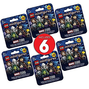 LEGO Minifigures Marvel Series 2 6 Pack 66735 Mystery Blind Box, Surprise Collectible Characters for Role Play or to Add to a Minifigure or Marvel Collection, A Gift for Disney and Marvel Fans