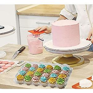 Decony 6-24 Compartment cupcake containers plastic disposable High Dome Cupcake carrier Plastic Boxes - Great for high topping - 24 slot each...