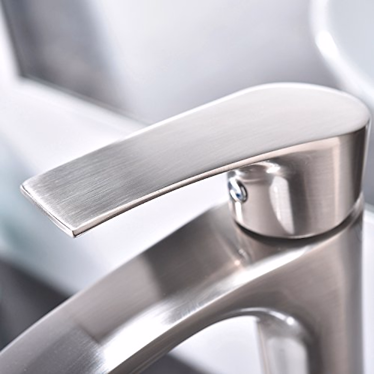 KINGO HOME Contemporary Single Handle Tall Vessel Sink Brushed Nickel Vanity Bathroom Faucet, Basin Mixer Tap