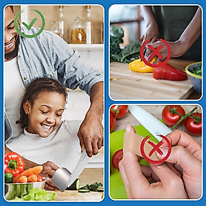 Romooa 10 Pcs Finger Guard Set for Cutting Kitchen Protector Stainless Steel Knife Cot Safe Potato Butter Lettuce Crinkle Grater Vegetable Slicer Kids Chopping Tool, one size