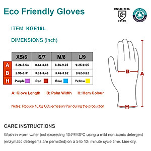 KAYGO Work Gloves for Women KGE19L Eco Friendly Gloves with Breathable Rubber Coated, 3 Pairs,Small,Purple