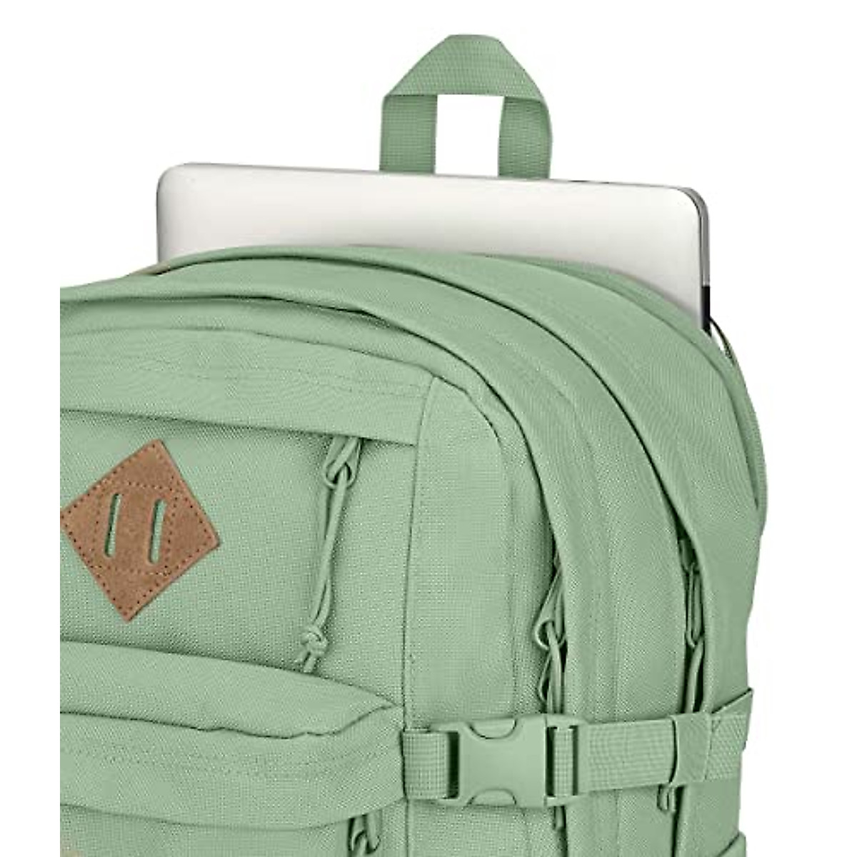 JanSport Main Campus FX Backpack - Travel, or Work Bookbag w 15-Inch Laptop Pack with Leather Trims, Loden Frost