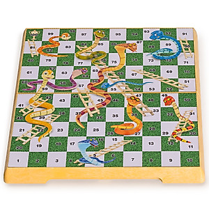 Yellow Mountain Imports Magnetic Snakes and Ladders Board Game Set - 9.7 Inches ?- Portable, Folding & Travel Perfect