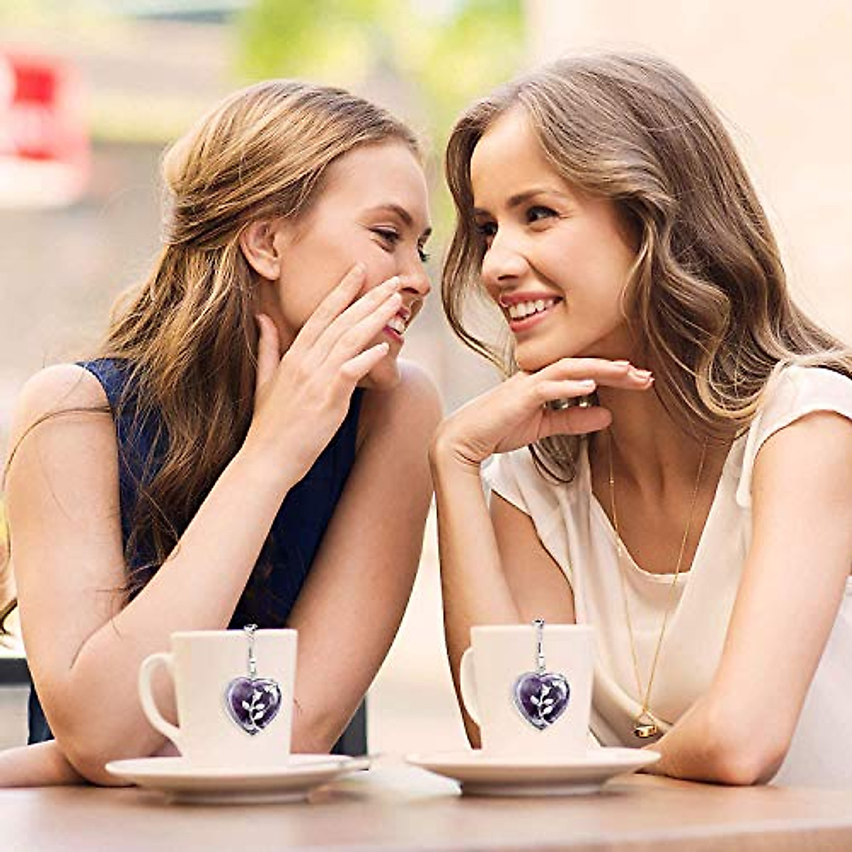 TeaSanavie Tea Infuser Tea Strainers for Loose Tea Amethyst Crystal Heart Pendant Tea Filter Infinity Love Heart Handmade Gemstone Tea Ball with Extended Chain Hook for Brew Fine Loose Tea Gift