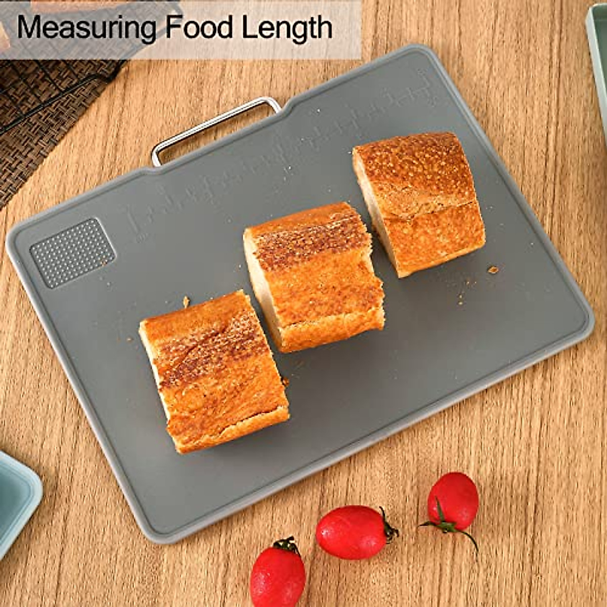 Domonic Home Cutting Board Set, Cutting Boards for Kitchen Dishwasher Safe, Plastic Cutting Board with Holder, Chopping Board with Juice Grooves, Non-Slip