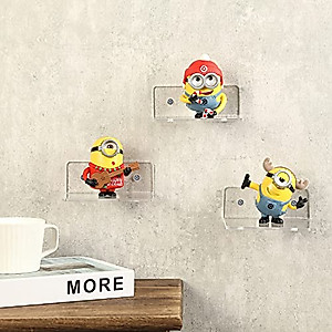 MyGift Wall Mounted Premium Clear Acrylic Floating Shelf, 4.5-Inch Collectibles and Figurine Display Rack, Set of 3