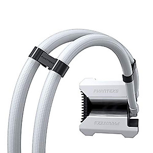 Phanteks (P-GO240MPH_DWT01) Glacier One 240MPH D-RGB AIO Liquid CPU Cooler, Infinity Mirror Pump Cap Design, 2X Silent 120mm MP PWM Fans, 2X D-RGB Halos Fan Frames, White