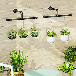 FANHAO Industrial Pipe Clothes Rack, Heavy Duty Rustic Detachable Wall Mounted Clothing Rack Black Iron Garment Bar, Multi-purpose Hanging Rod for Closet Storage, 2 Pack