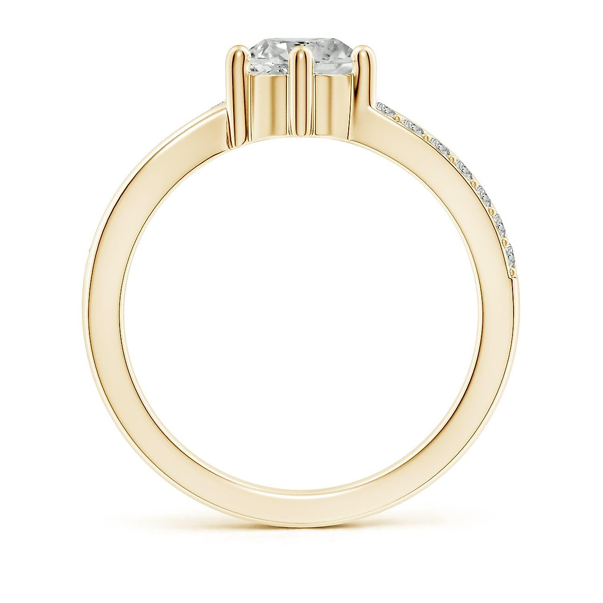 Angara Natural 0.14 Ct Diamond Infinity Ring for Women in 14K Yellow Gold (Color : K | Clarity : I3) | April Birthstone, Birthday, Engagement, Anniversary Jewelry Gift For Women