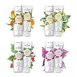 ATTITUDE Nourishing Body Wash, for Dry & Sensitive Skin, EWG Verified, Hypoallergenic, Vegan, Cruelty Free, Olive Leaves, 16 Fl Oz (11293)