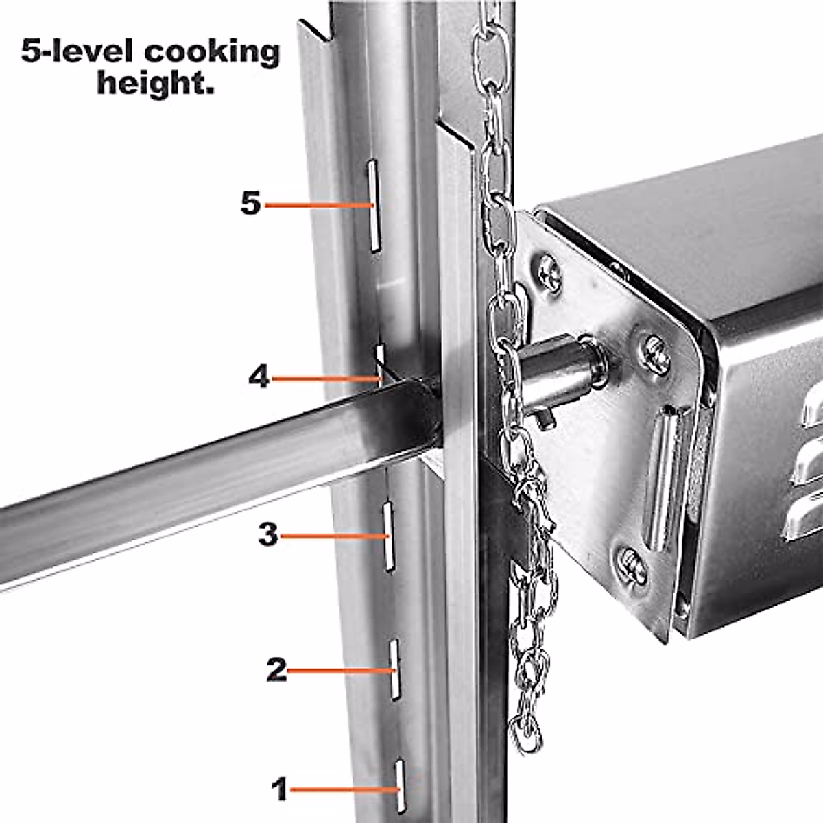 iMeshbean Barbecue Grill 50-70KGF Stainless Steel Large Grill Rotisserie Spit Roaster Rod Charcoal BBQ Pig Chicken 15W Motor Kit for Outdoor Cooking Meat