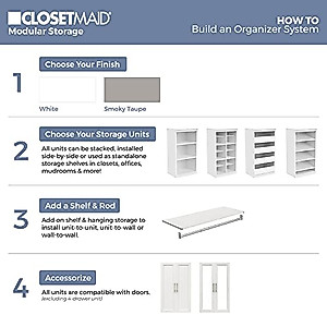 ClosetMaid 4598 Modular Storage Stackable Unit with 4 Drawers, Taupe