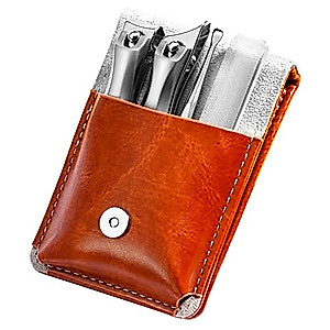 Nail Clippers Set Travel Nail Clippers Set of 4 Stainless Steel Nail Clippers Slant Edge Nail Cutter Ear Spoon Glass Nail File Manicure Kit Holiday Gift for Women Men