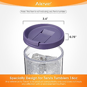 Aieve Tumbler Lid Compatible with Tervis,4Pcs Replacement Covers for 16oz Tumbler,Leak-proof Cup Lid (Blue,Green,Purple and Red)