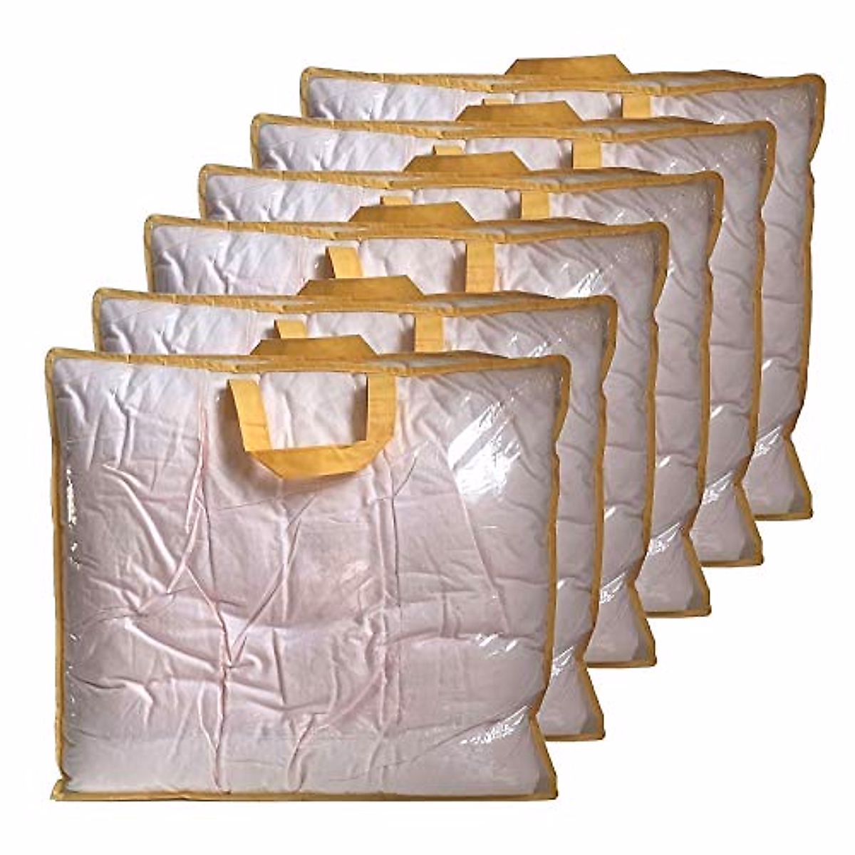 6 Pack Clear Storage Bags with Zipper and Handles, Vinyl Zippered Storage Bag for Clothes, Blanket, clothing, Quilts, Pillows, Bedding, 23x20x6 Inch