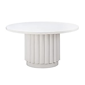 TOV Furniture Kali 55" White Round White Dining Table