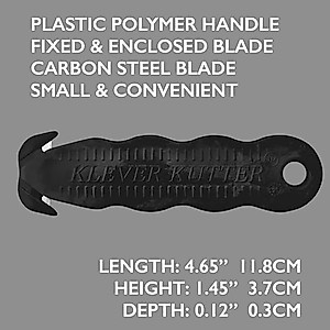 Klever Kutter Black, Unique Double Hook Design - Disposable Safety Cutter– Pack of 10