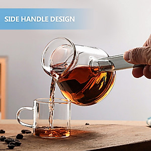 Turkish Coffee Pot Borosilicate Glass, Stovetop Tea Maker, Tearoom Side Handle Glass Teapot Kettle, Healthy and Extremely Heat Resistant Milk Warmer, Hot Chocolate Maker, Butter Melting Pot