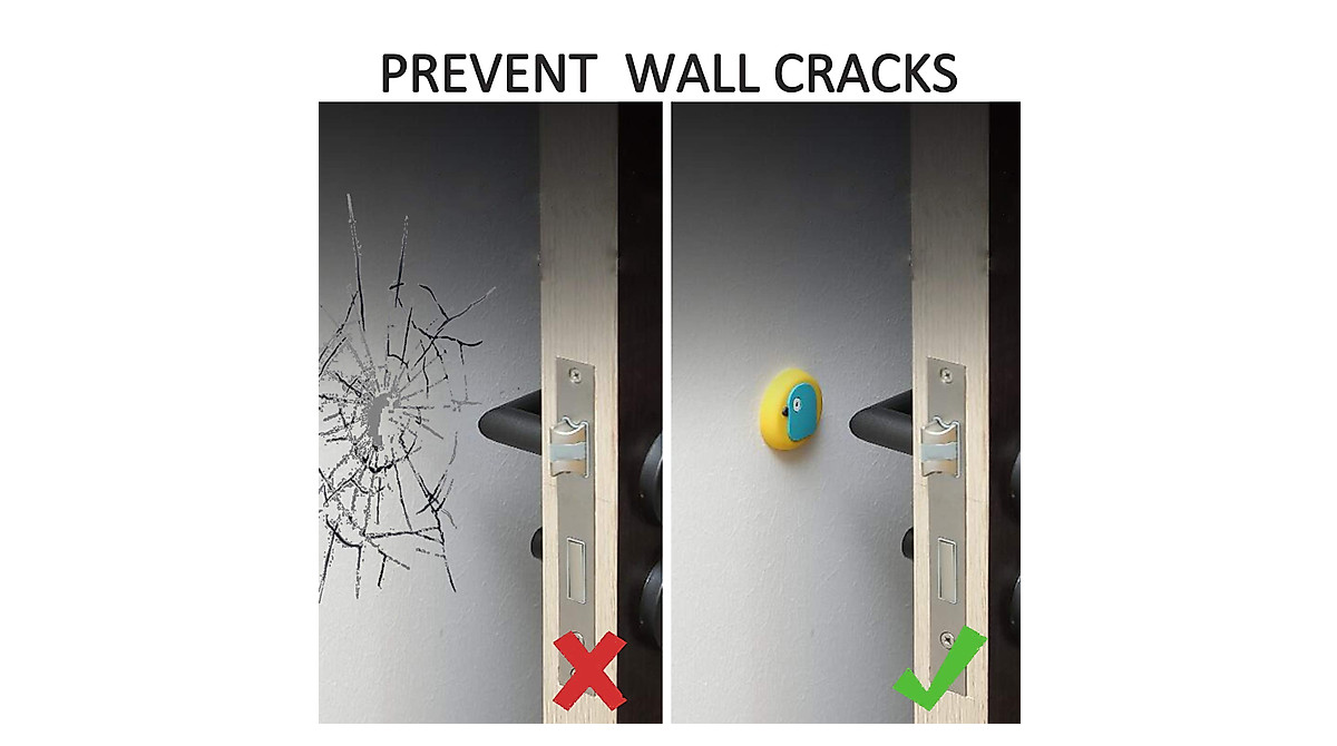 Door Stopper Wall Protectors 6 Pack - Soft Rubber Cushion with Fun ...
