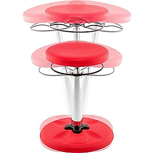 Kore Design Adjustable Height Wobble Chair, Active Sitting Stool for Children, Kids, Teens: Better Than a Balance Ball, Flexible Classroom Seating, Adjusts from 16.5 to 24 inches. Red