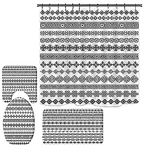 4 Pcs Black and White Shower Curtain Sets with Non-Slip Rugs,Toilet Lid Cover and U-Shaped Mat,Bohemian Geometric Waterproof Durable Shower Curtains for Bathroom