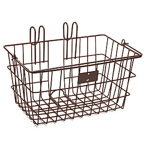 Retrospec Detachable Steel Apollo-Lite Lift-Off Front Bike Basket with Handles, Brown