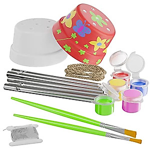 Dan&Darci Wind Chime Making & Painting Kit - Arts and Crafts Gift for Girls & Boys Ages 6, 7, 8, 9, 10-12 - Birthday & Easter Gifts for Kids - Kid Art & Craft Kits - DIY Stuff for Girl Age 6-12