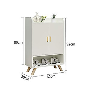 N/A Shoe Cabinet Simple Simple Entrance Hall Door Solid Wood Legged Living Room, Multi-Purpose Storage (Color : E)