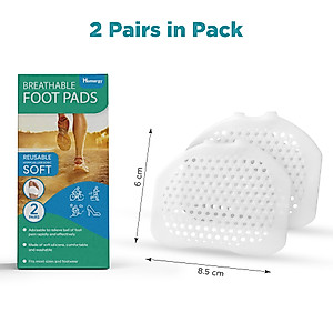 Homergy Metatarsal Pads for Women/Men, 4 Pack, FSA HSA Eligible, Soft Gel Reusable Breathable Sleeve Pads, Ball of Foot Cushions, Forefoot Cushioning Shoe Supports for Pain Relief, Mortons Neuroma
