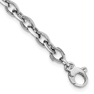Auriga Fine Jewelry 14K White Gold Polished Fancy Link Bracelet 7.75"