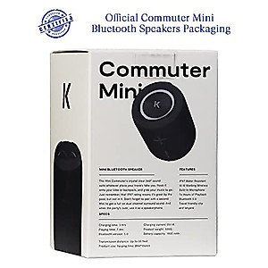 KOVE Mini Commuter 2 Portable Speaker - Black Bluetooth Speakers, Wireless with HD Louder Volume, Deep Bass Subwoofer, Microphone, IPX7 Water Resistant - Perfect Boom Box for Home, Outdoor or Travel